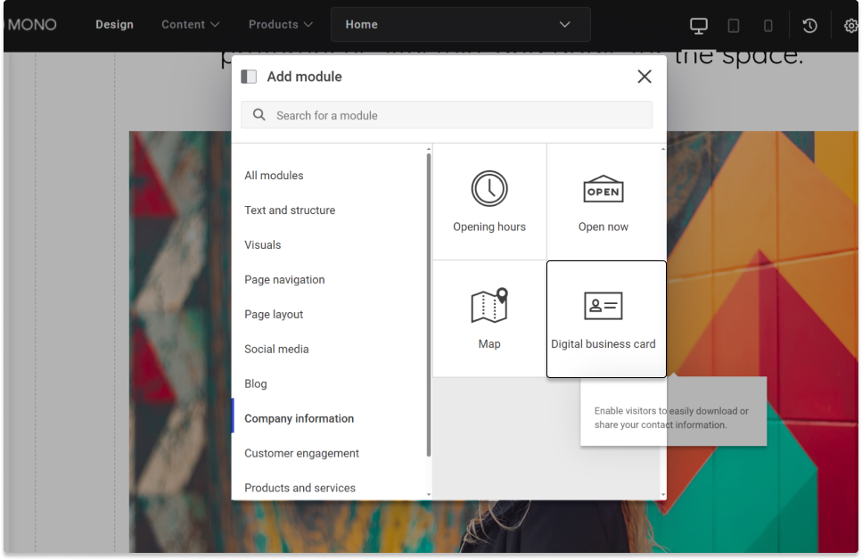 Digital business card module – Mono Help Center